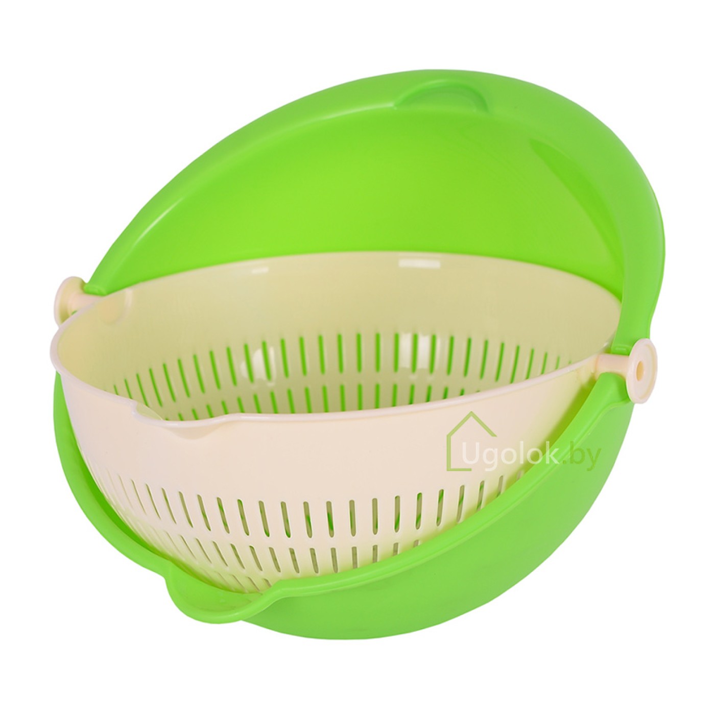 Дуршлаг пластиковый Twist большой (салатовый/бежевый) — купить по низкой цене | Ugolok.by