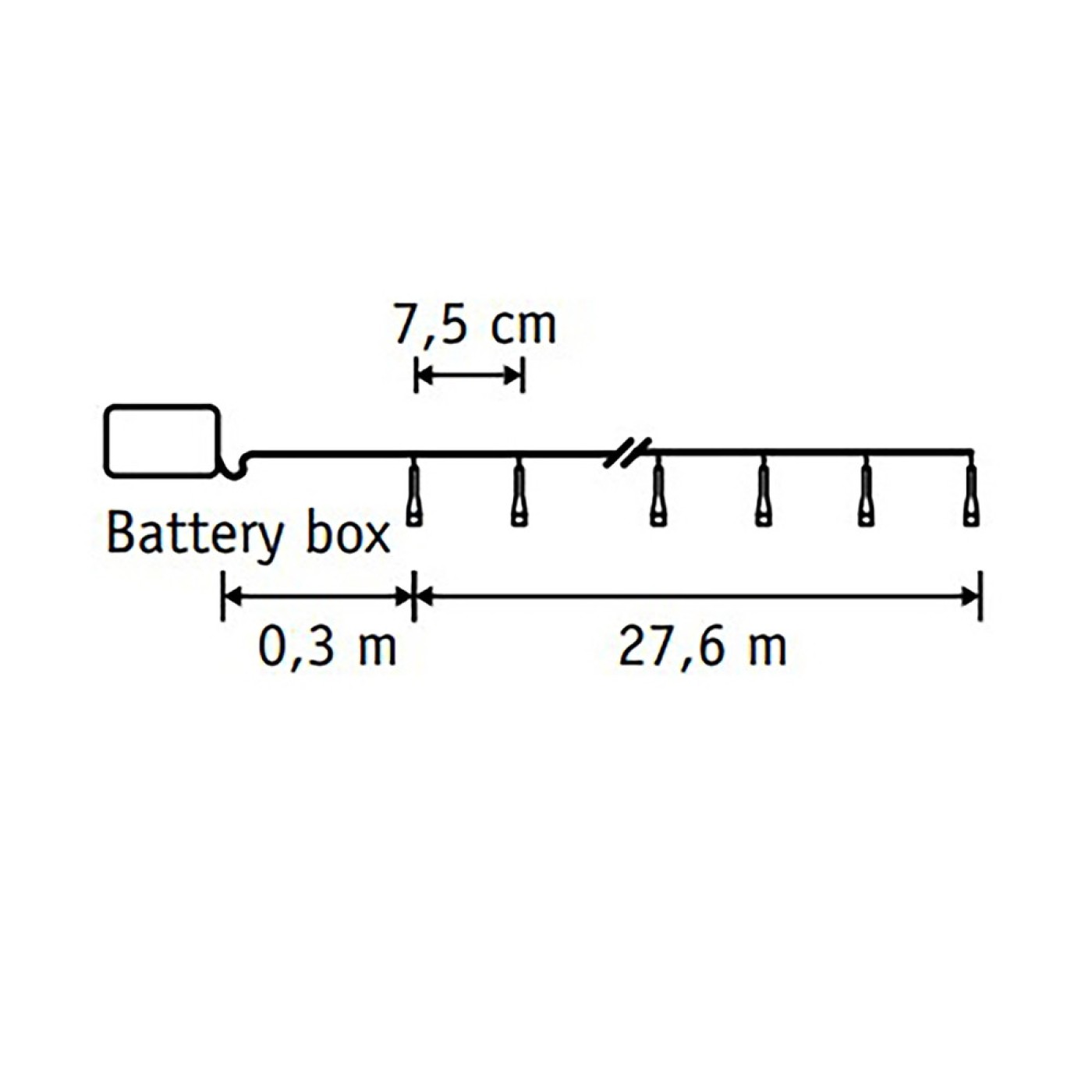 Гирлянда светодиодная на батарейках String Light, 36 м (теплый белый ...