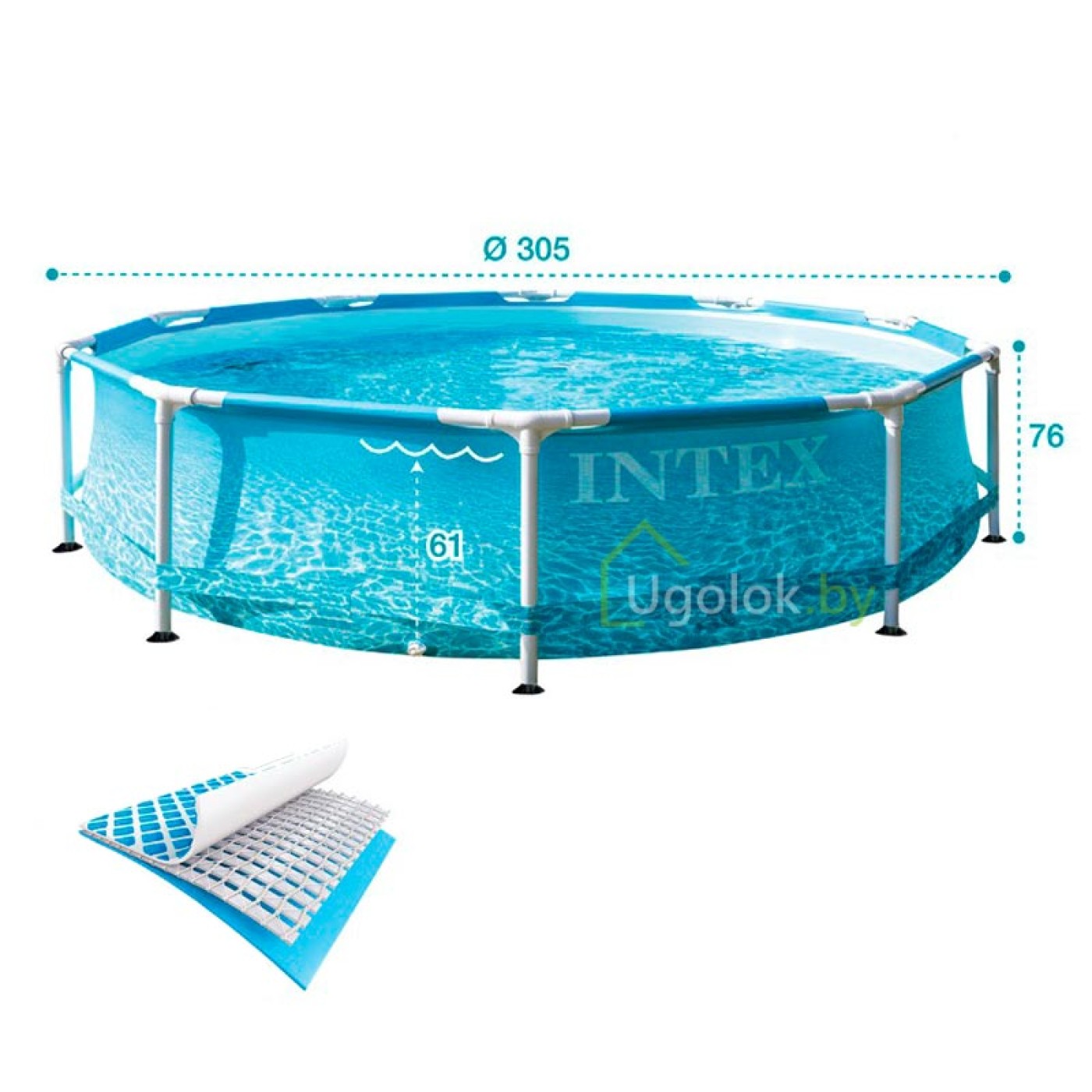 Бассейн каркасный Intex Beachside Metal Frame 305x76 см (28206NP ...