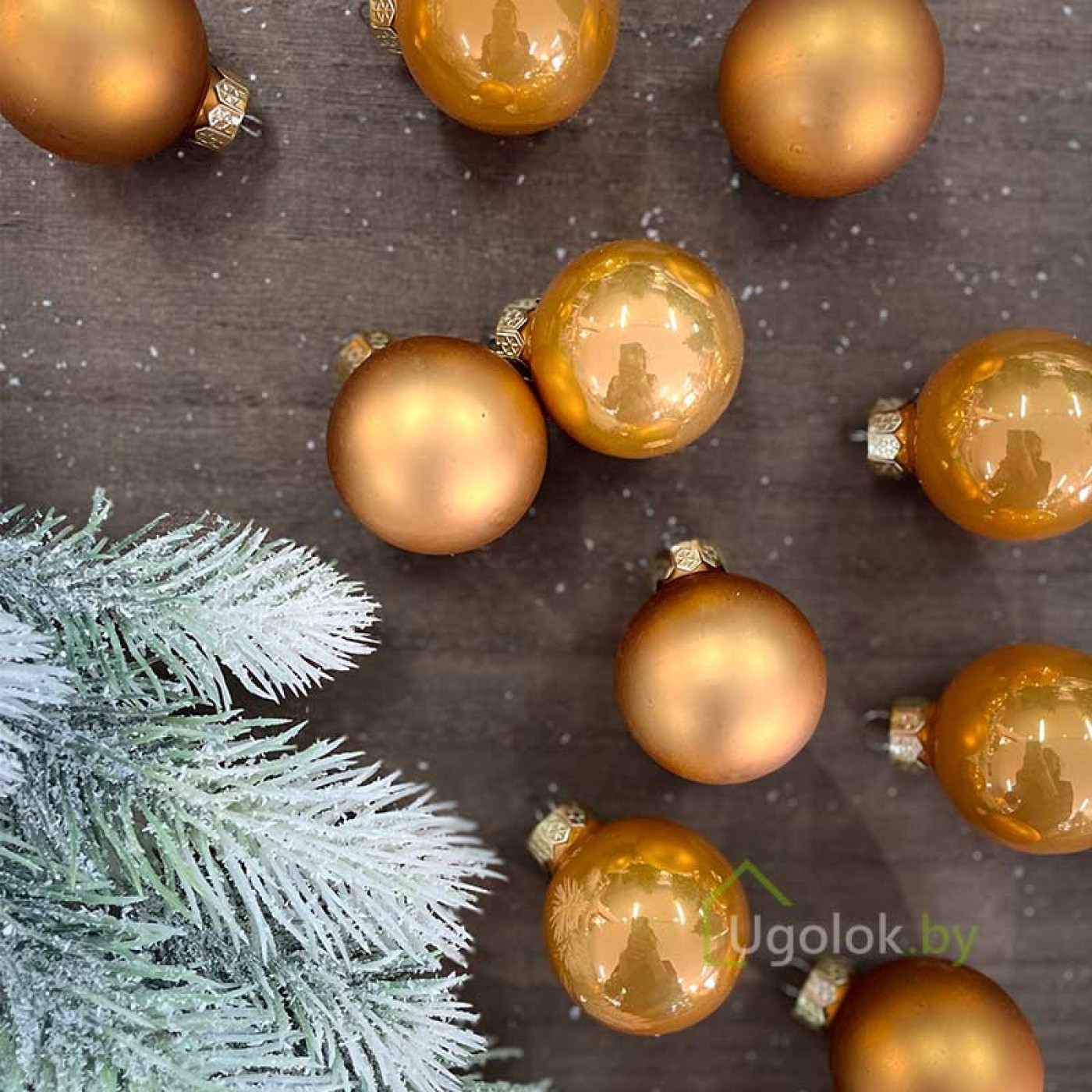 Набор елочных шаров Kaemingk 18 шт. 4 см янтарный — купить по низкой цене | Ugolok.by